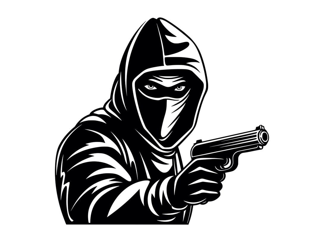 Criminal SVG - Armed Man Vigilante Masked Thief Robber Bandit Burglar ...