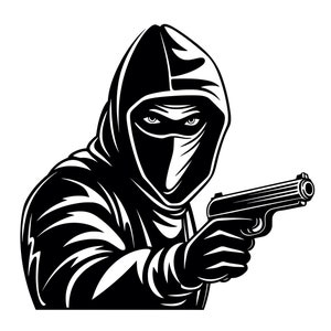 Criminal SVG - Armed Man Vigilante Masked Thief Robber Bandit Burglar ...