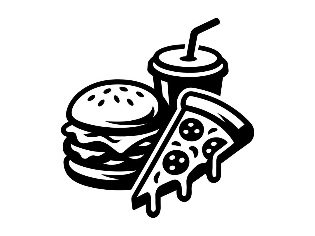 Fast Food SVG - Burger Pizza Soda Junk Food Takeout Meal Drive Thru ...