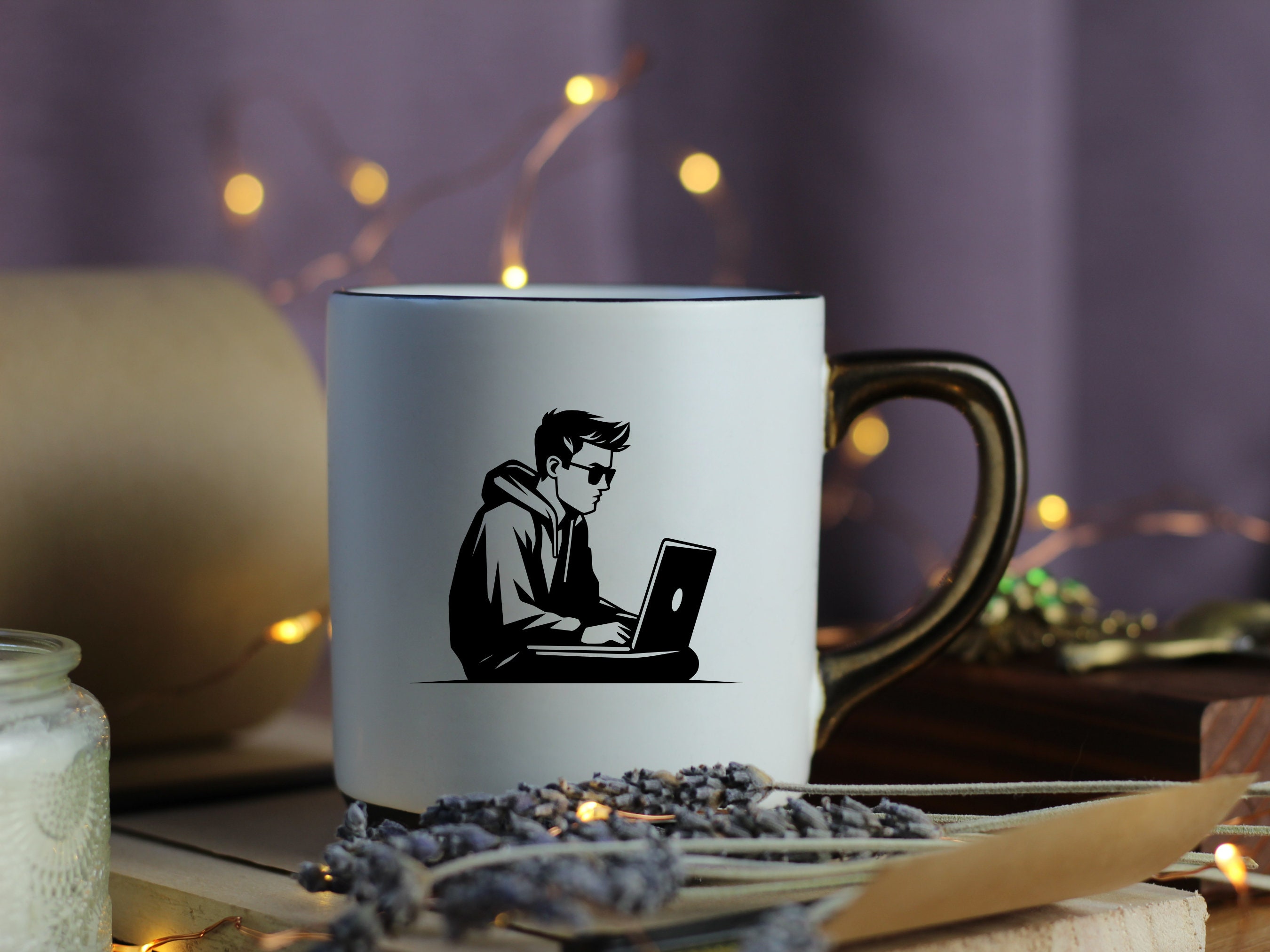 Laptop User SVG - Programmer Hacker Gamer Computer Study Printable Clip ...