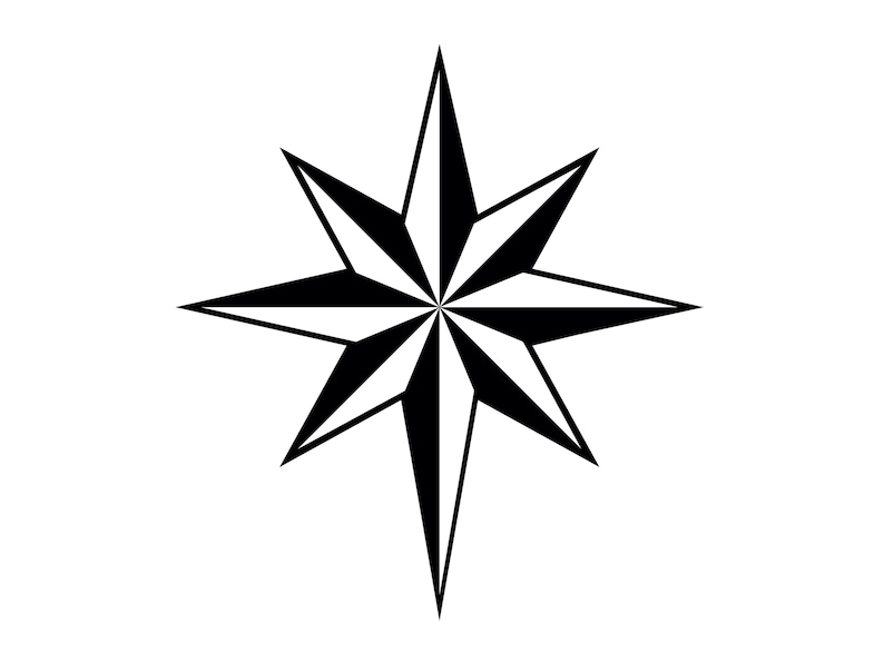 Eight Point Star SVG - Christmas Tree Star Jesus Birth Star Printable ...