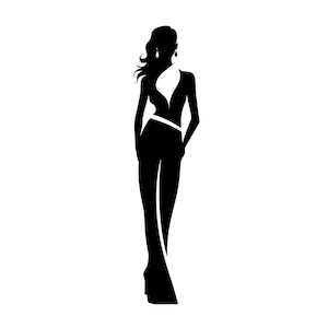 Runway Model SVG - Fashion Modelling Catwalk Supermodel Silhouette Clip ...