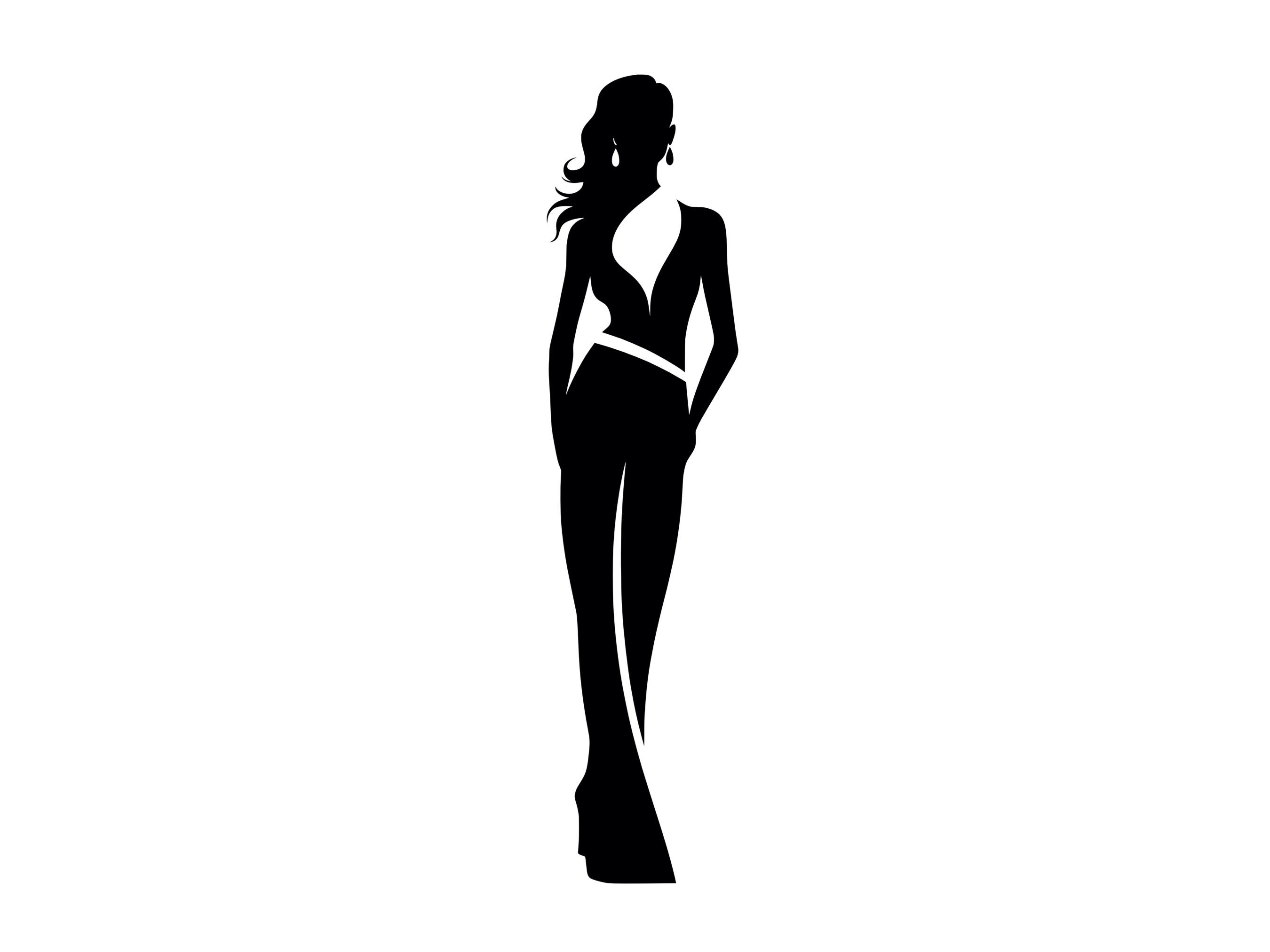 Modelo de pasarela SVG - Modelado de moda Pasarela Supermodelo Silueta ...