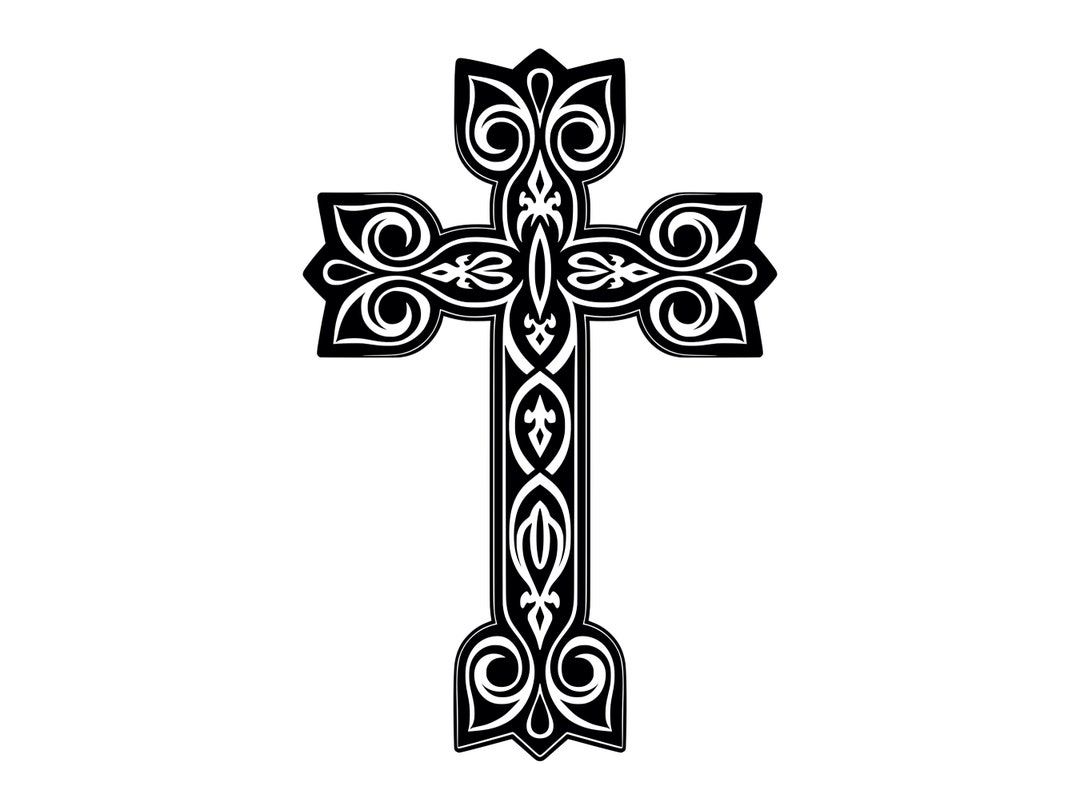 Gothic Cross SVG - Dark Religious Symbol Halloween Christian Catholic ...