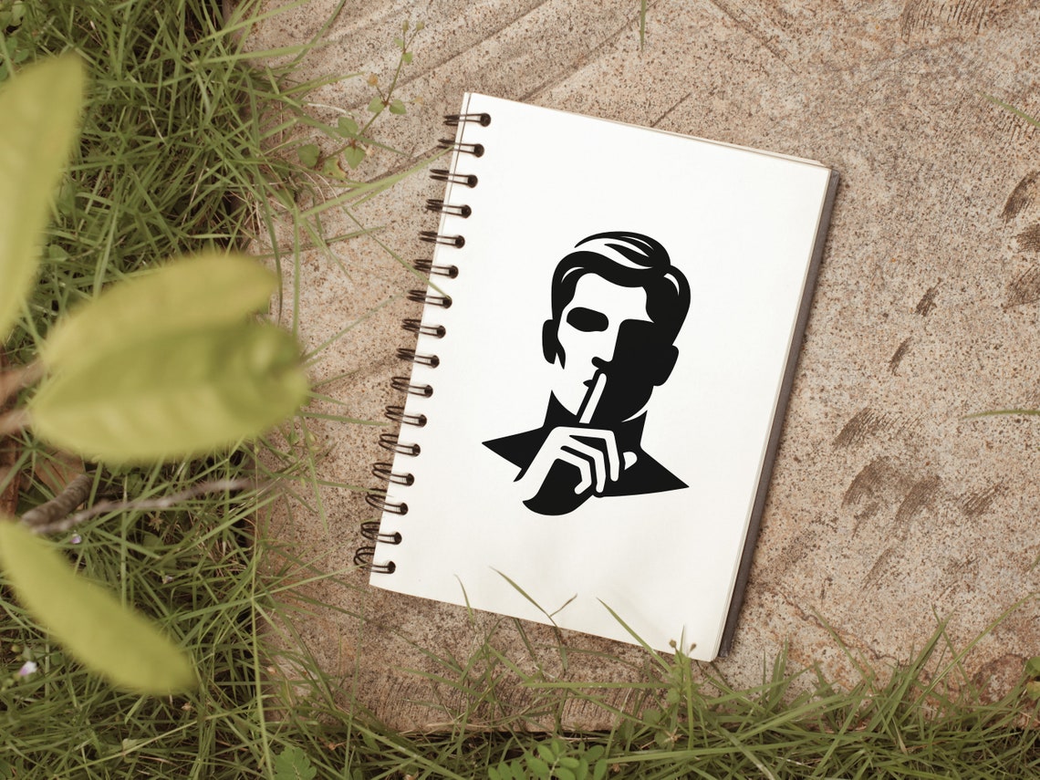 Shush Gesture SVG - Quiet No Talking Silence Hand Sign Printable Clip ...