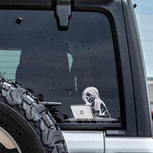 Computer Girl SVG - Laptop Study Girl Coder Programmer Printable Clip ...