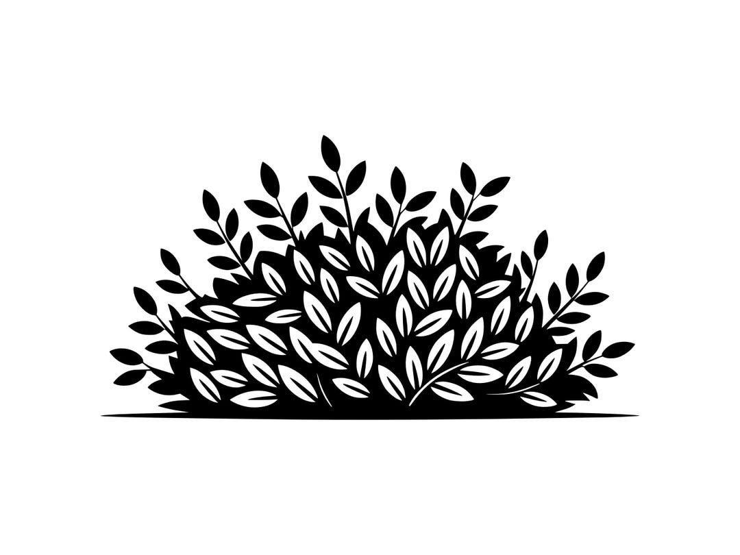 Leafy Bush SVG - Plant Shrub Garden Foliage Nature Hedge Printable Clip ...