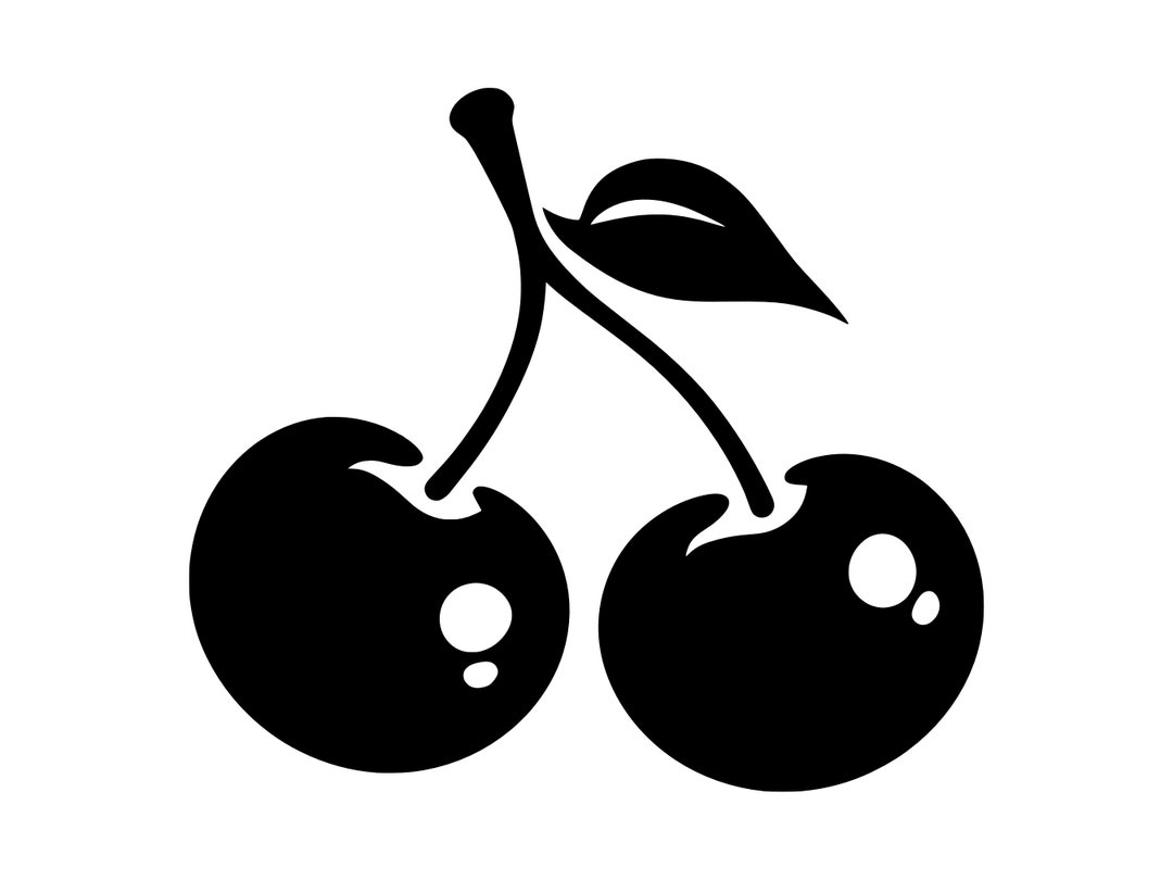 Cherries SVG - Cherry Fruit Food Silhouette Clip Art Cut File, Instant ...
