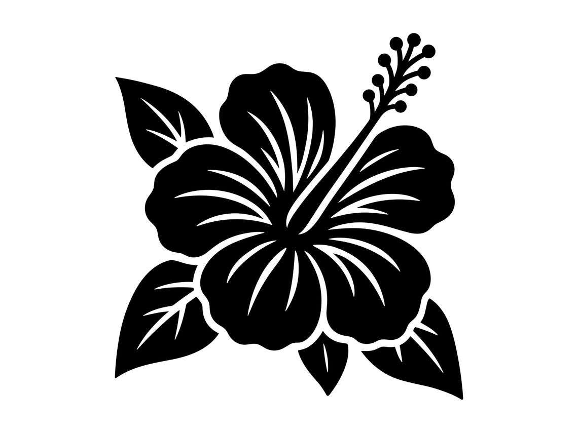 Hibiscus Flower SVG - Tropical Floral Beach Vacation Luau Summer Vibes ...