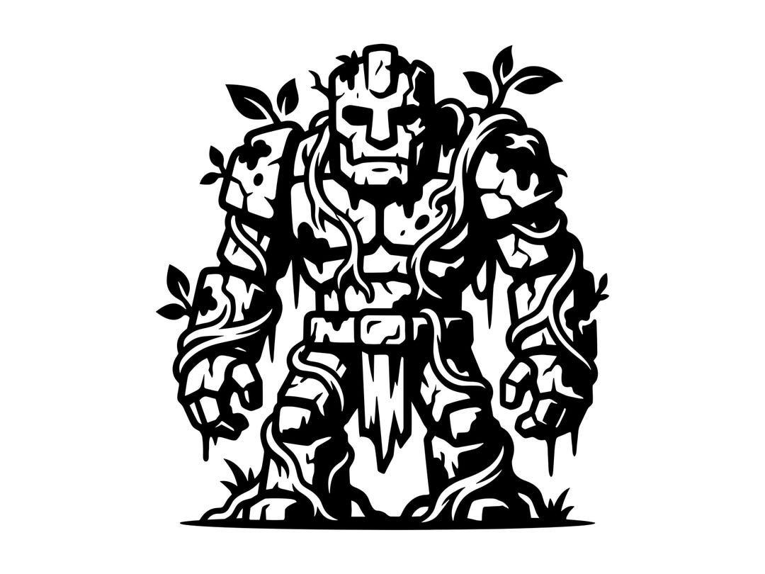 Forest Golem SVG - Nature Guardian Fantasy Creature Woodland Monster ...