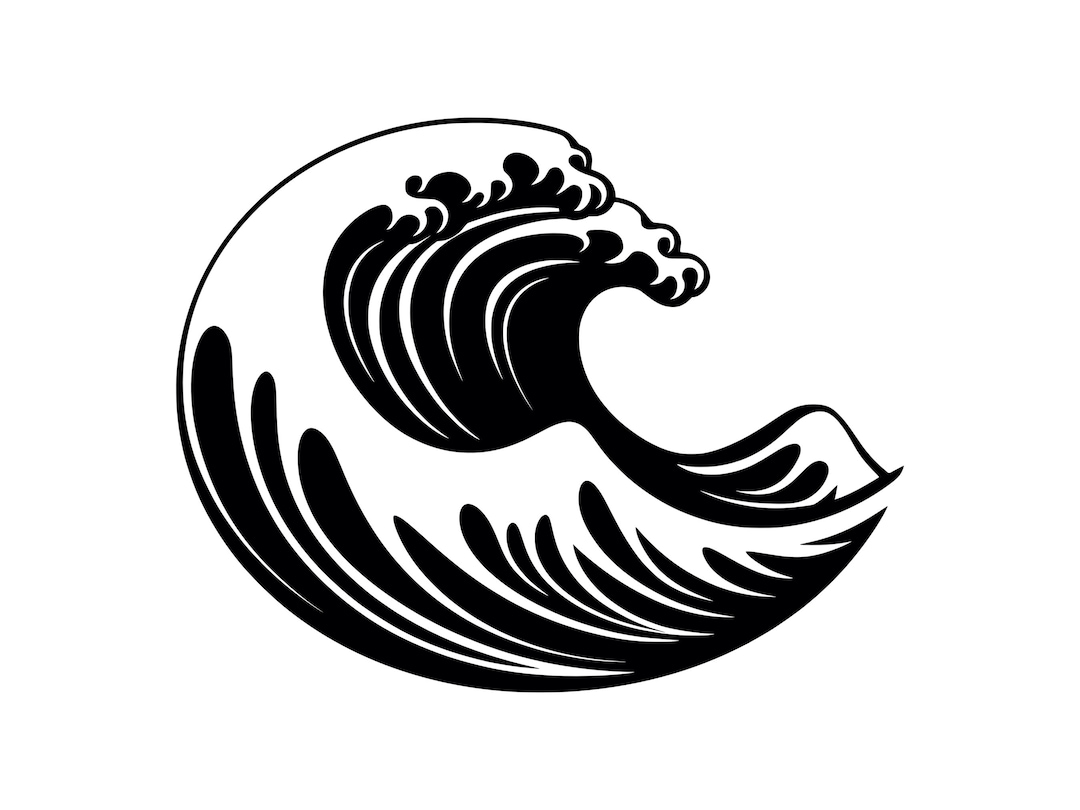 Ocean Wave SVG - Deep Sea Ocean Tsunami Tidal Wave Nature Silhouette ...