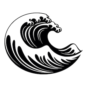 Ocean Wave SVG - Deep Sea Ocean Tsunami Tidal Wave Nature Silhouette ...