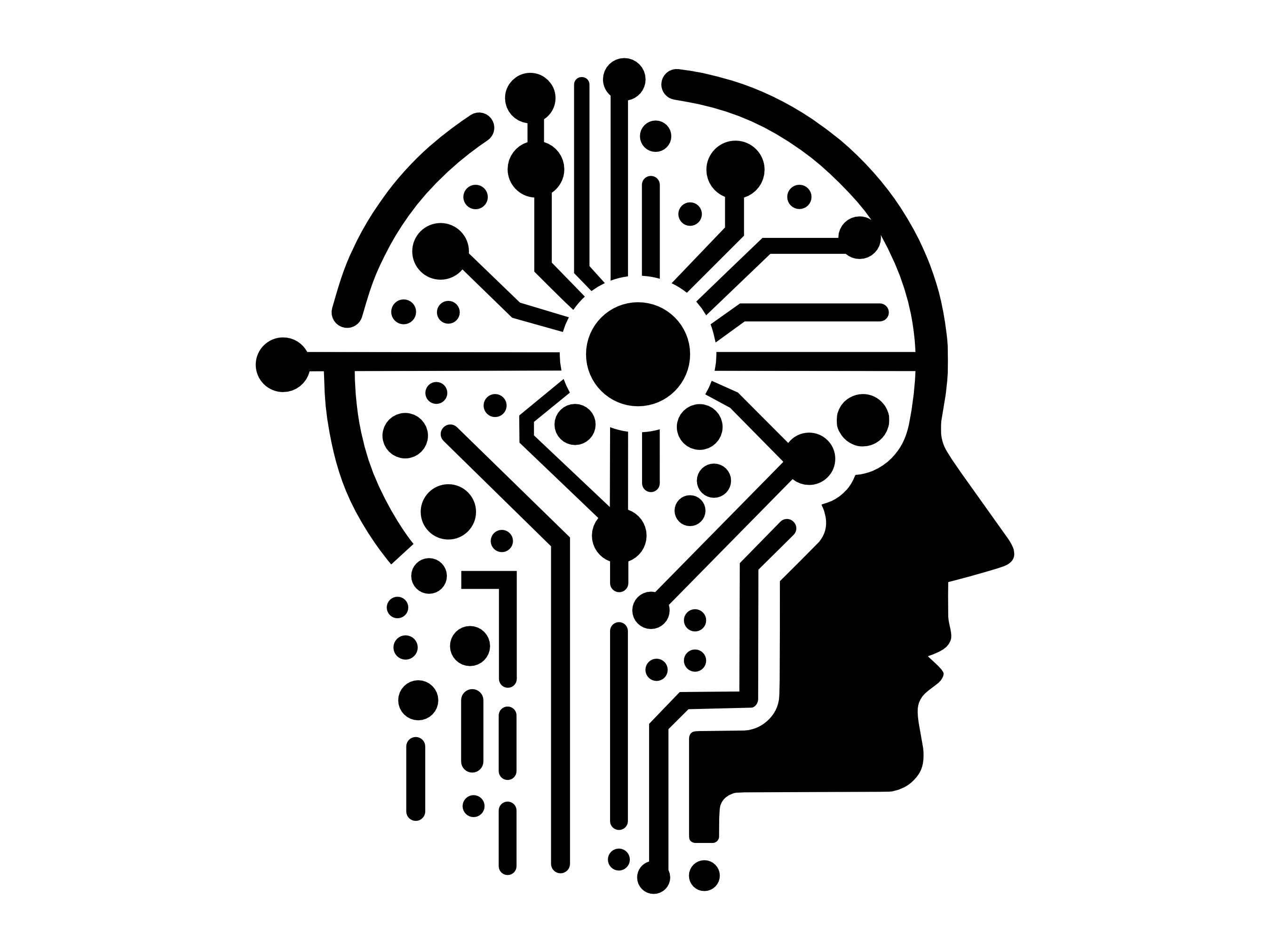 Artificial Intelligence SVG - AI Robot Computer Technology Silhouette ...