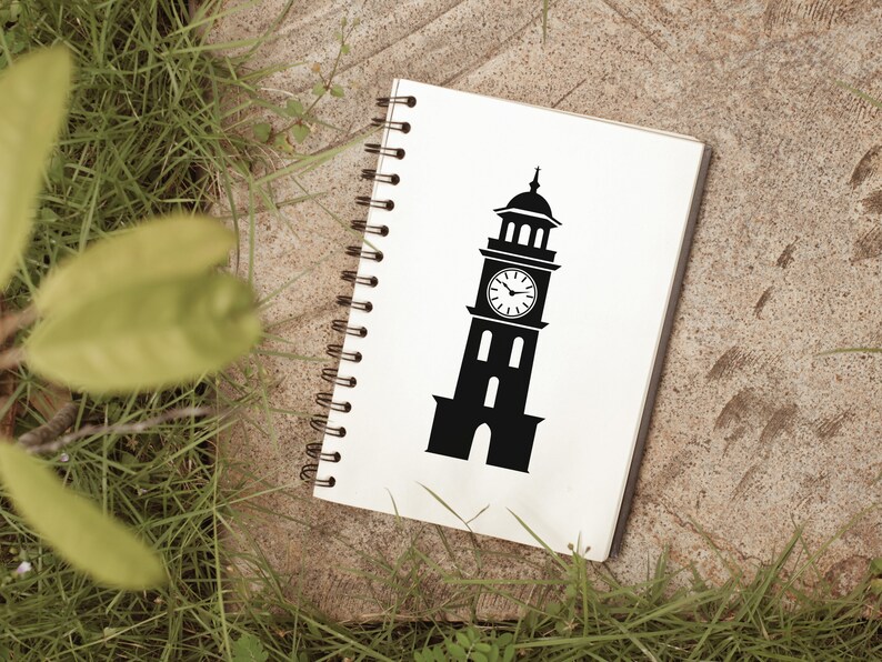 Clock Tower SVG - Historic Town Building Architecture Silhouette Clip ...