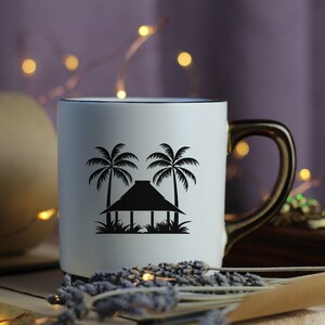 Tropical Cabana SVG - Island Beach Shelter Thatch Hut Silhouette Clip ...