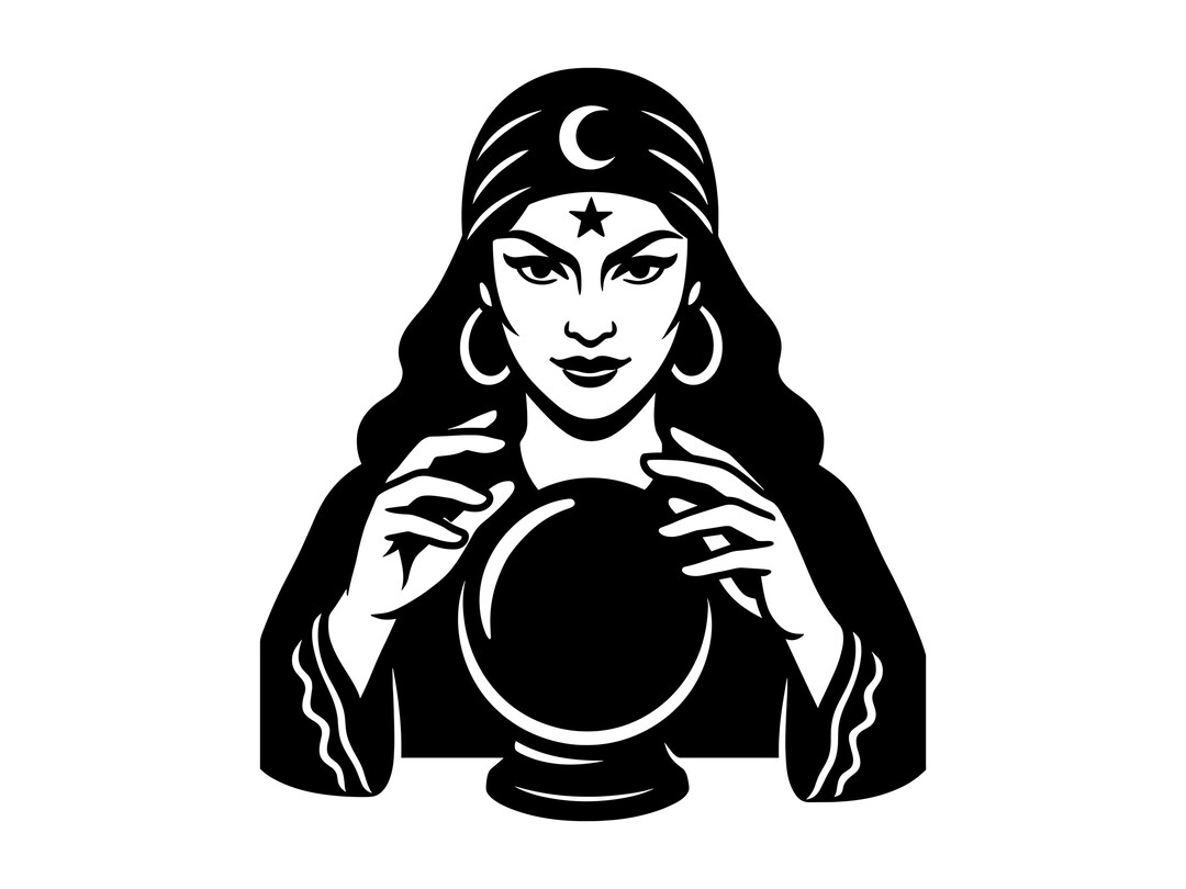 Fortune Teller SVG - Psychic Reading Crystal Ball Witchy Woman Mystical ...