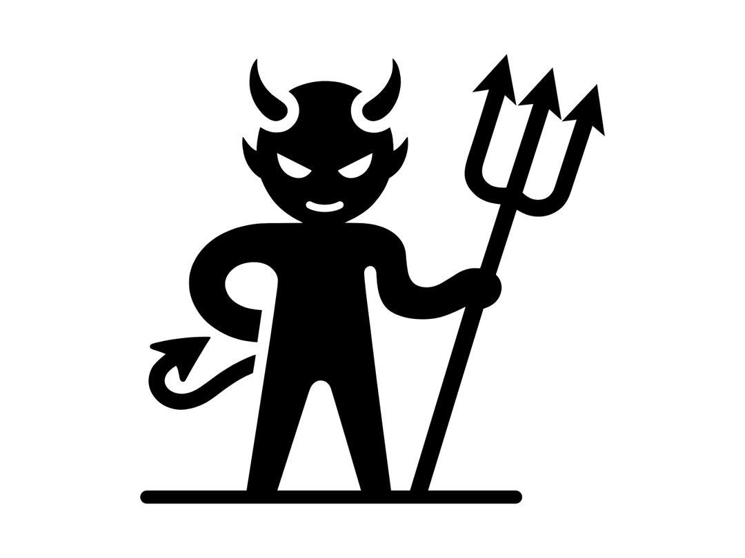 Devil SVG - Demon Satan Pitchfork Hell Evil Monster Printable Clip Art ...