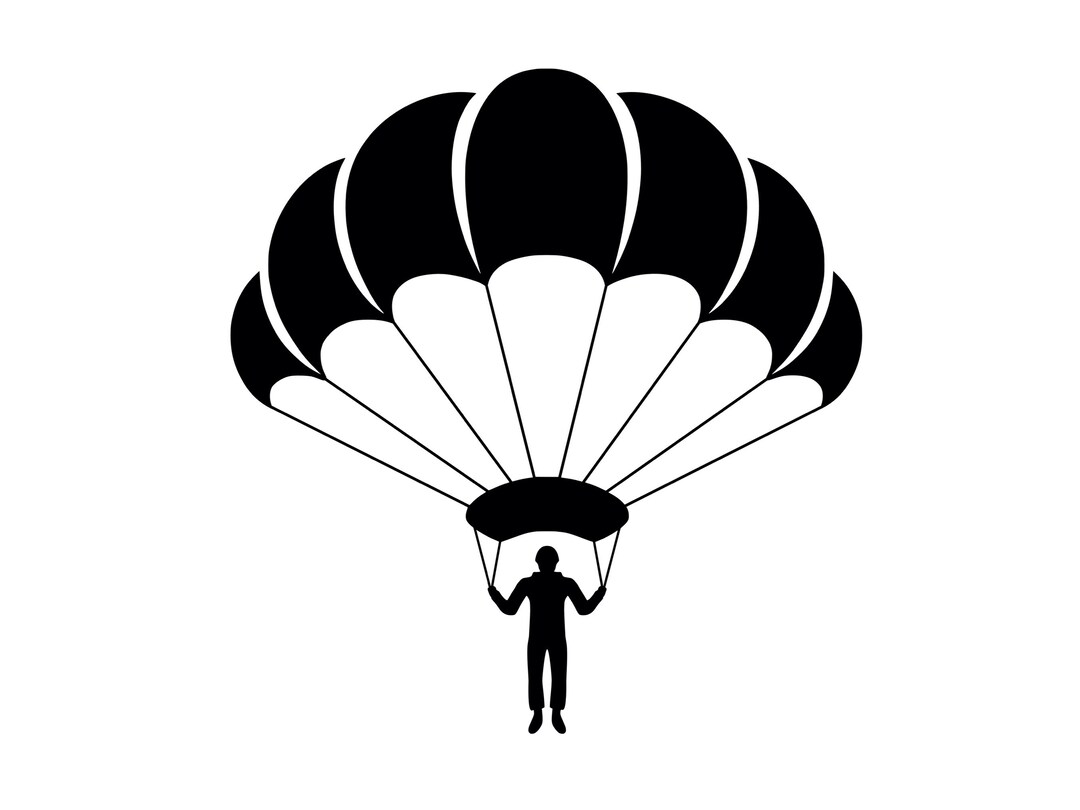 Parachutist SVG - Parachuting Sky Diver Base Jump Printable Clip Art ...
