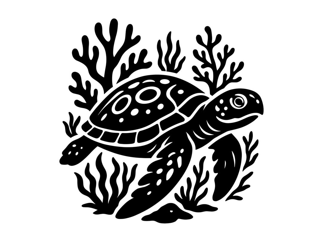 Sea Turtle SVG - Ocean Animal Marine Life Underwater Scene Tropical ...