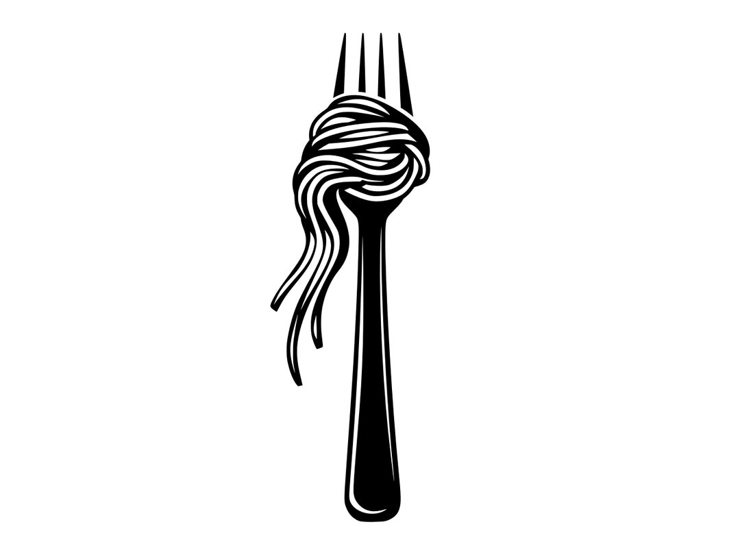 Fork SVG - Spaghetti Fork Pasta Food Cutlery Restaurant Printable Clip Art Cut File, Instant ...