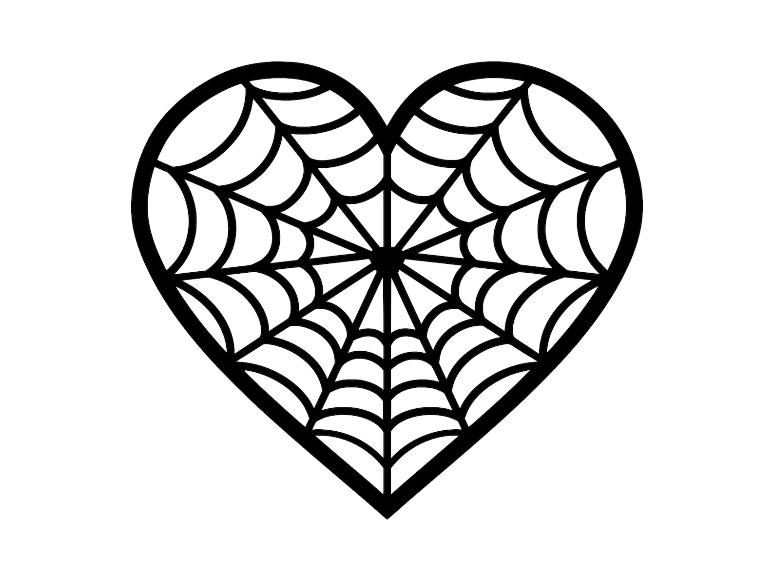 Spider Web Heart SVG - Love Heart Gothic Spiderweb Silhouette Clip Art ...