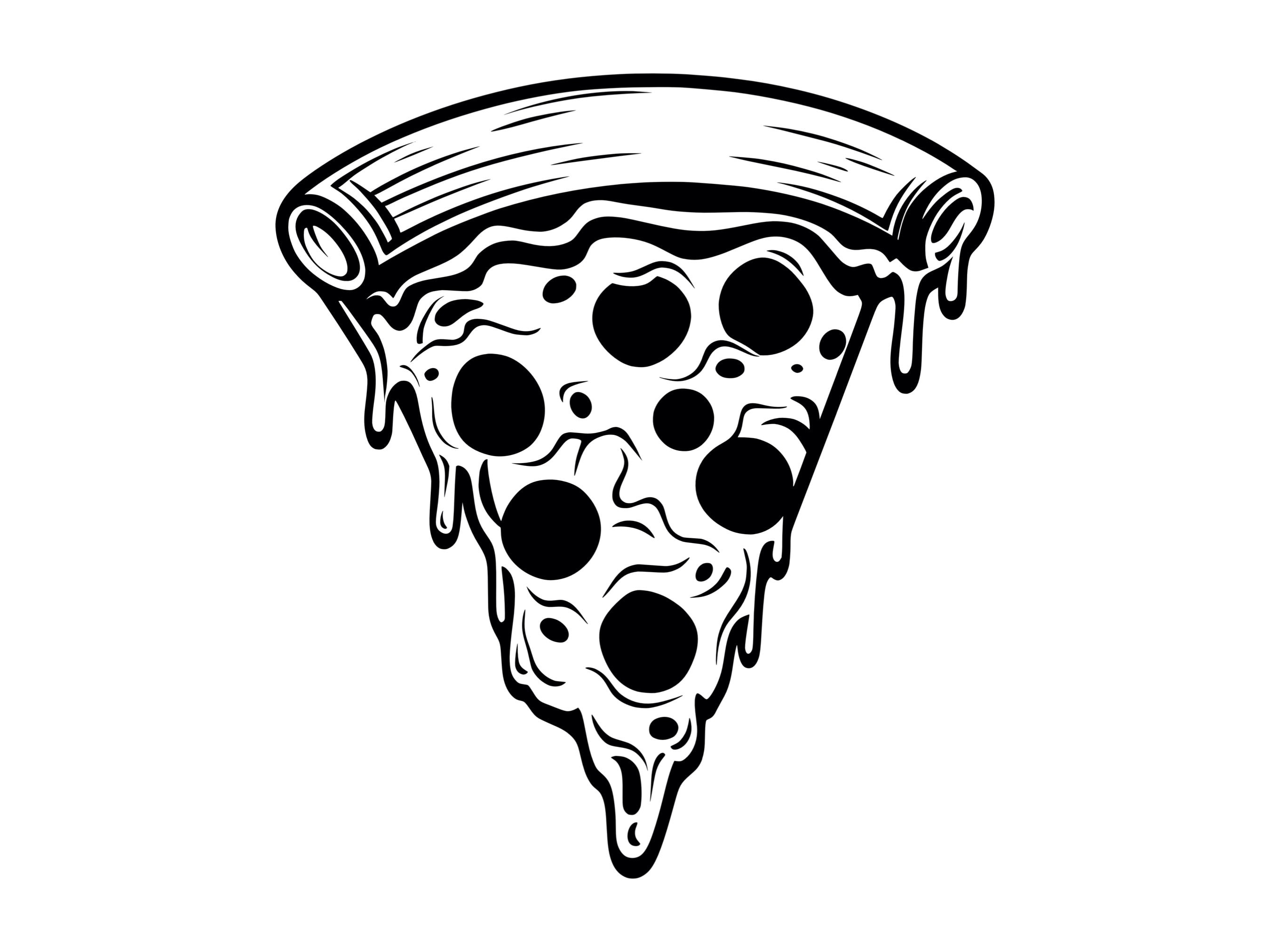 Whole Pizza Clip Art Black And White