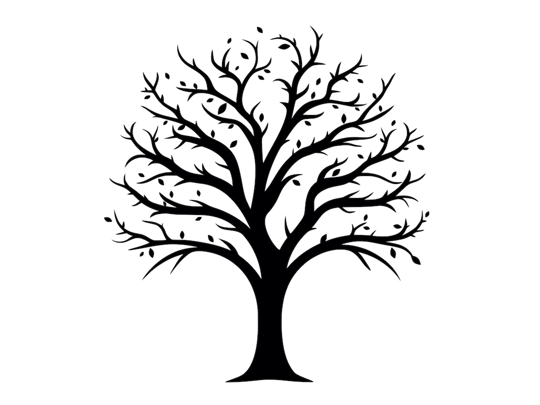 Autumn Tree SVG - Fall Trees Seasonal Nature Falling Leaves Silhouette ...