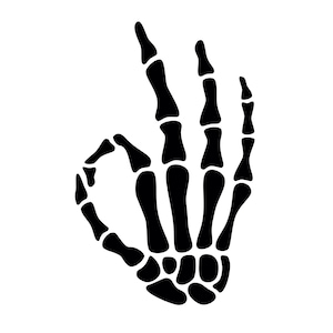Skeleton Okay Hand Sign SVG - Printable Silhouette Clipart Cut File ...