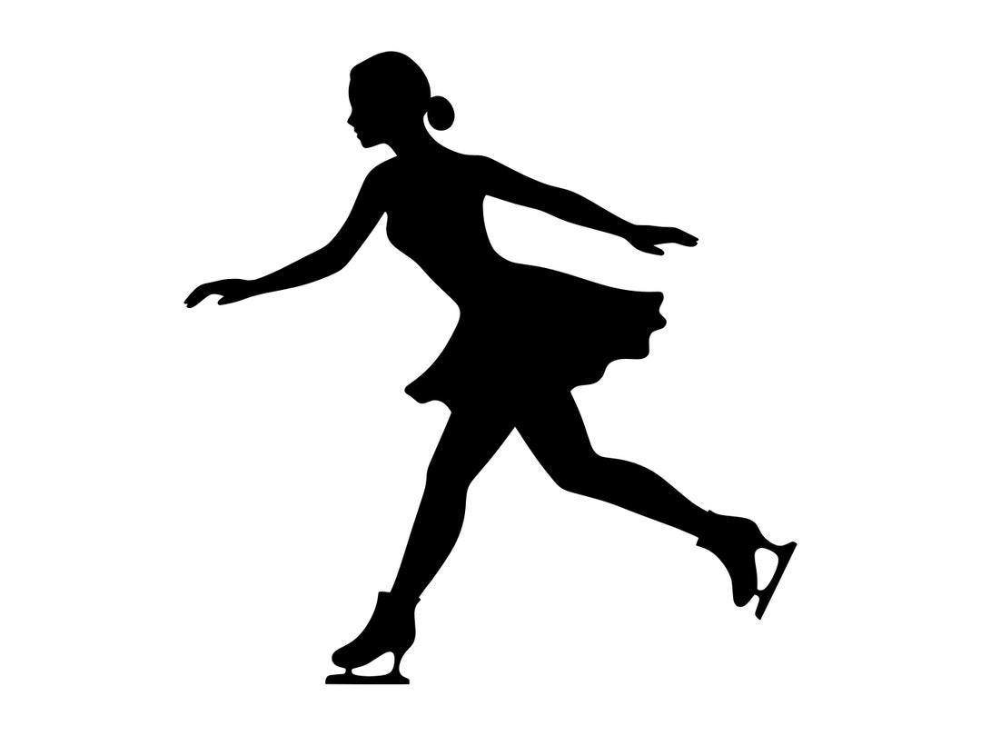 Ice Skater SVG - Figure Skater Ice Rink Skating Silhouette Clip Art Cut ...