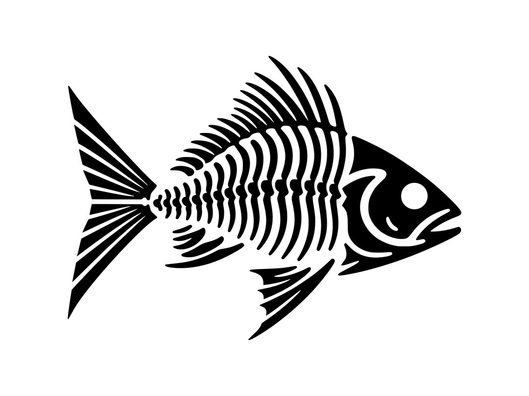 Fish Skeleton SVG - Ocean Sea Life Fishing Marine Biology Printable ...