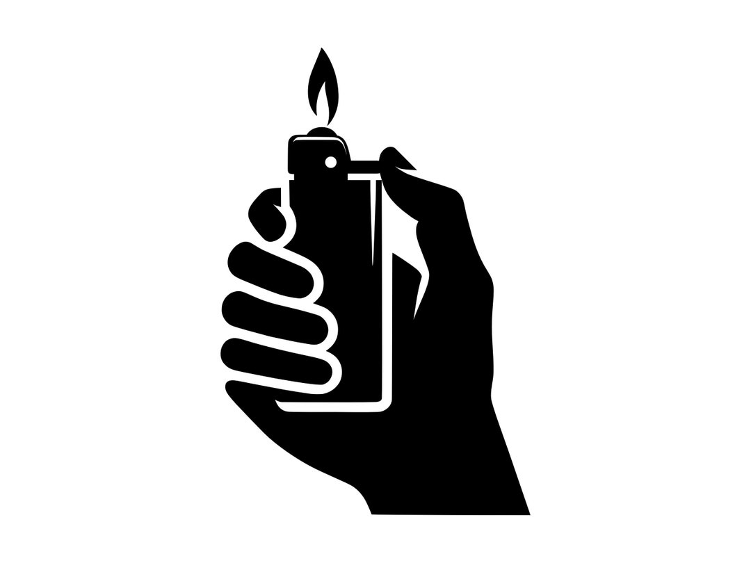 Lighter SVG - Cigarette Lighter Flame Fire Igniter Silhouette Clip Art ...