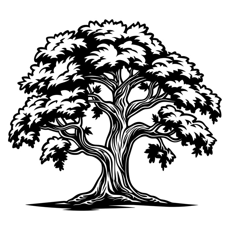 Oak Tree Svg - Etsy