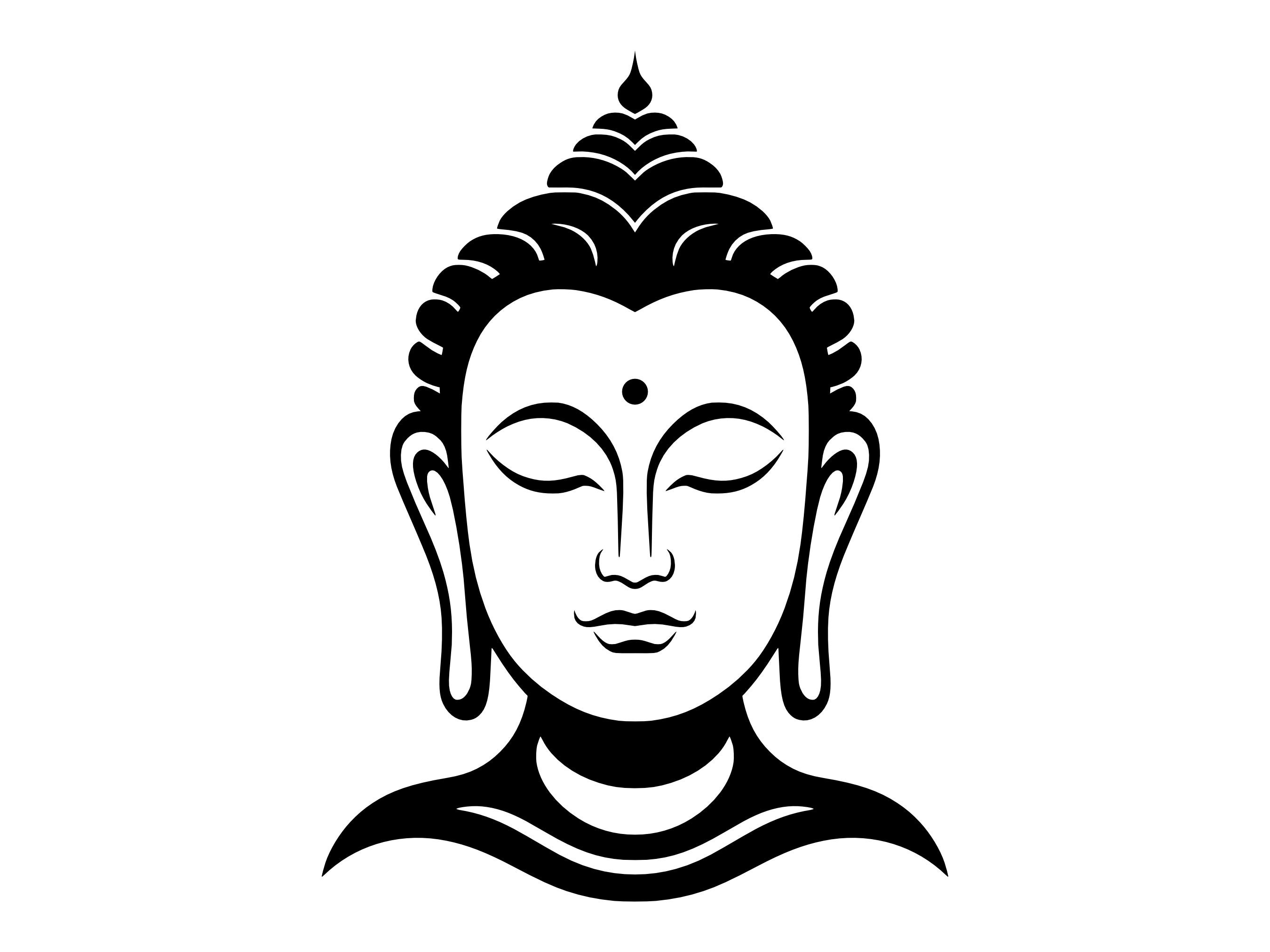 Buda SVG Budismo Buda Zen Estatua Cara Silueta Clip Art Cortar Archivo ...