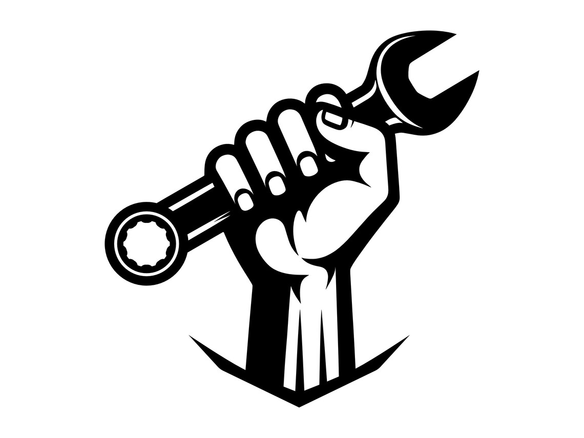 Wrench SVG - Hand Holding a Wrench Spanner Mechanic Tools Printable ...