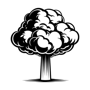 Explosion SVG Nuclear Cloud Atomic Fallout Apocalypse Silhouette Clip ...