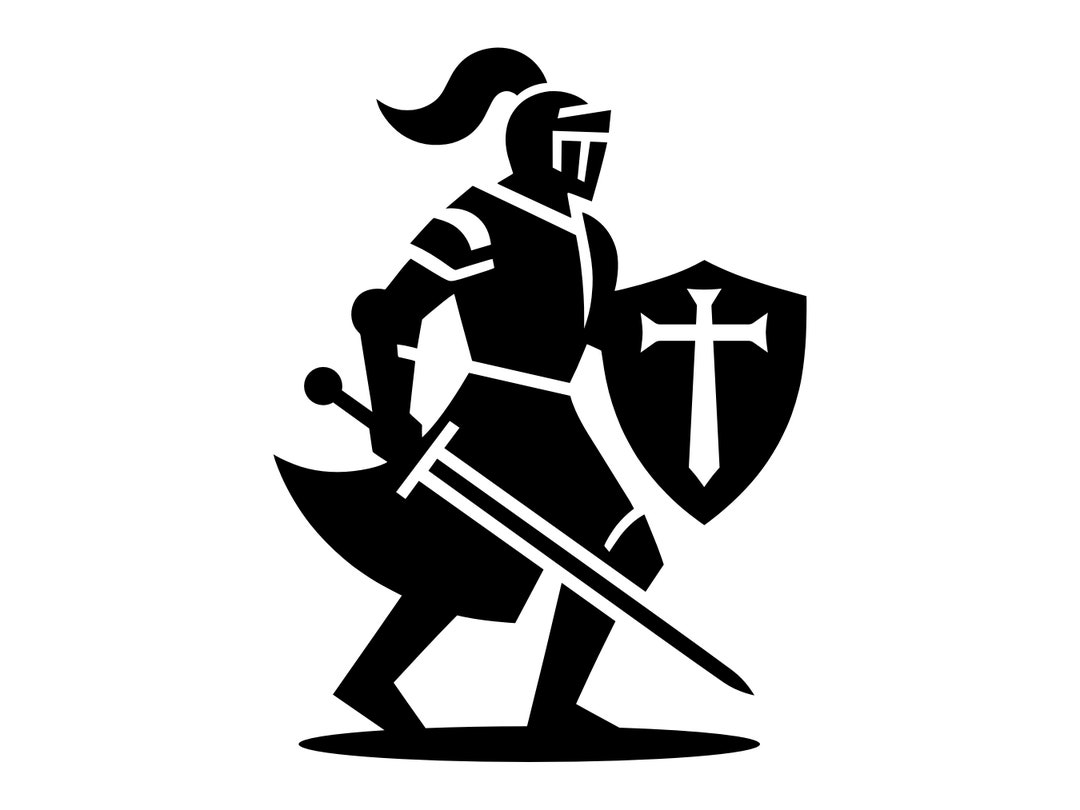 Medieval Knight SVG - Middle Ages Swordsman Warrior Knight Silhouette ...