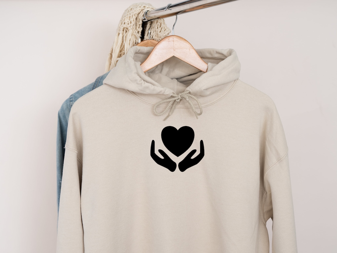 Caring Hands SVG, Hands and Heart Silhouette, Kindness Clip Art, Caring Hands Heart Cut File ...