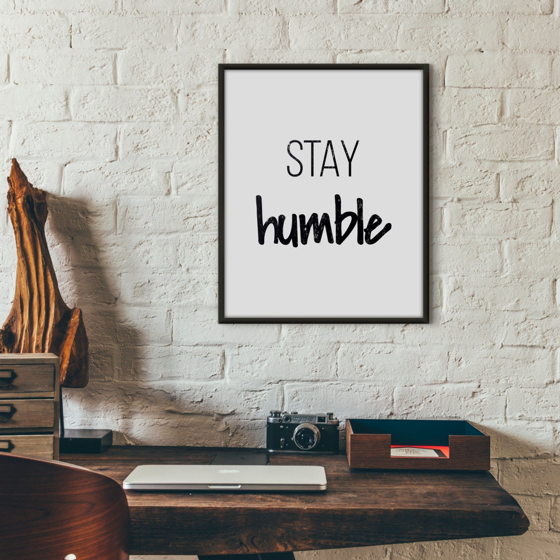 Stay Humble Print Inspirational Wall Art Typography Word - Etsy