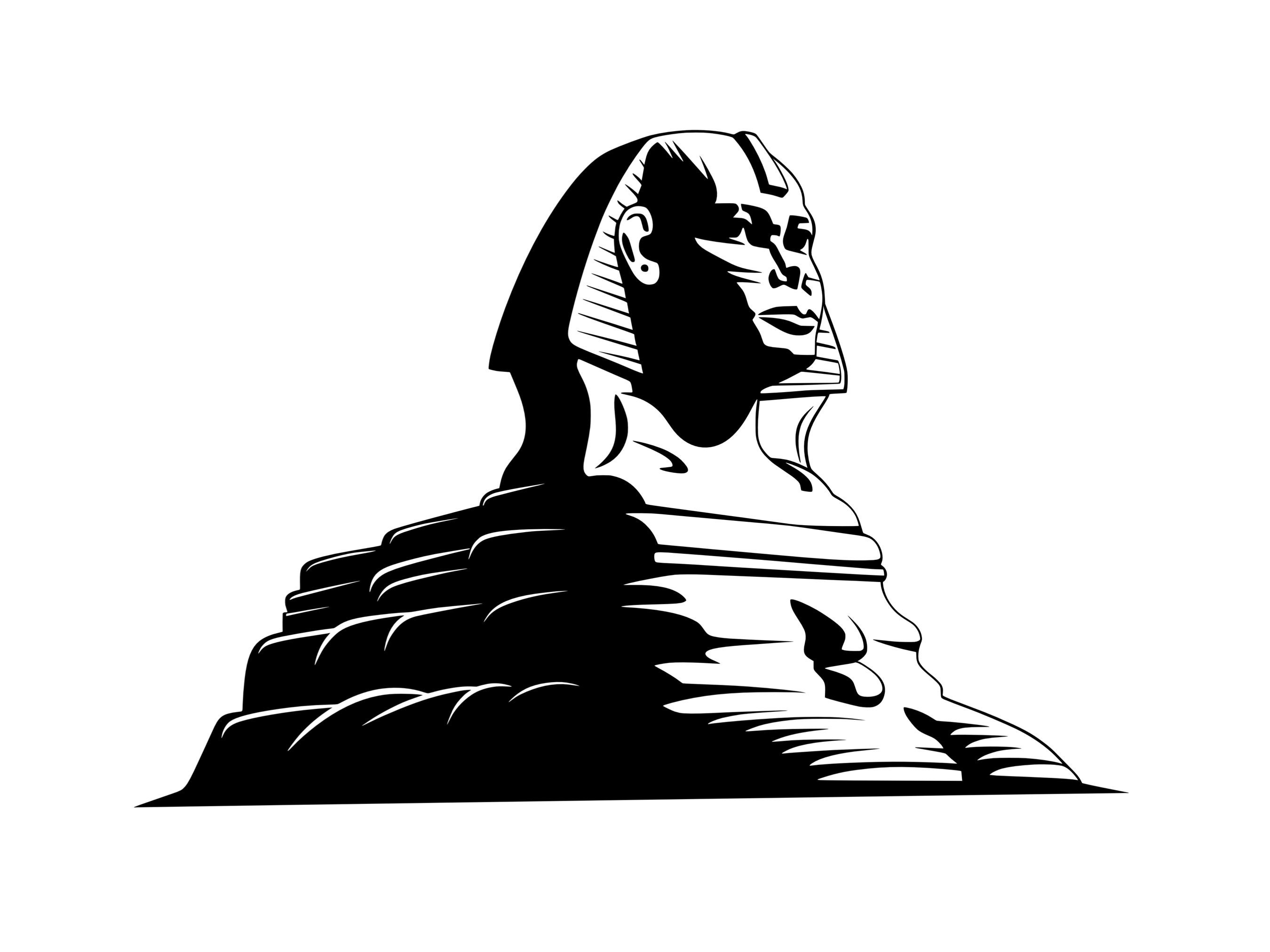 Sphinx SVG Ancient Egypt Great Sphinx Lion Statue Silhouette Clip Art ...
