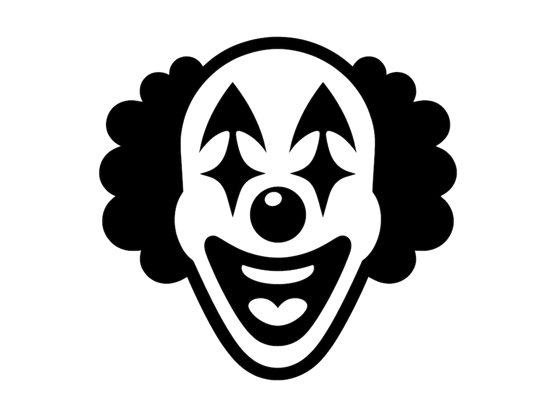 Laughing Clown SVG - Sideshow Clown Carnival Clown Head Printable Clip ...
