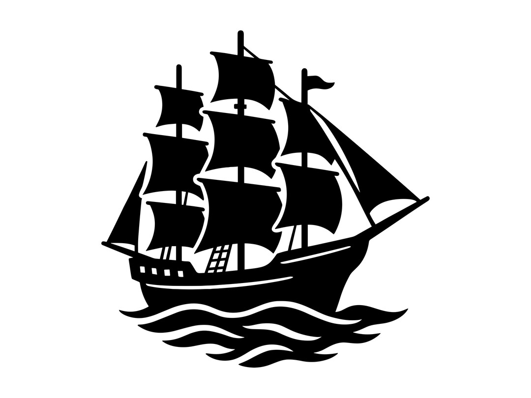 Sailing Ship SVG - Nautical Decor Sea Adventure Maritime Silhouette ...