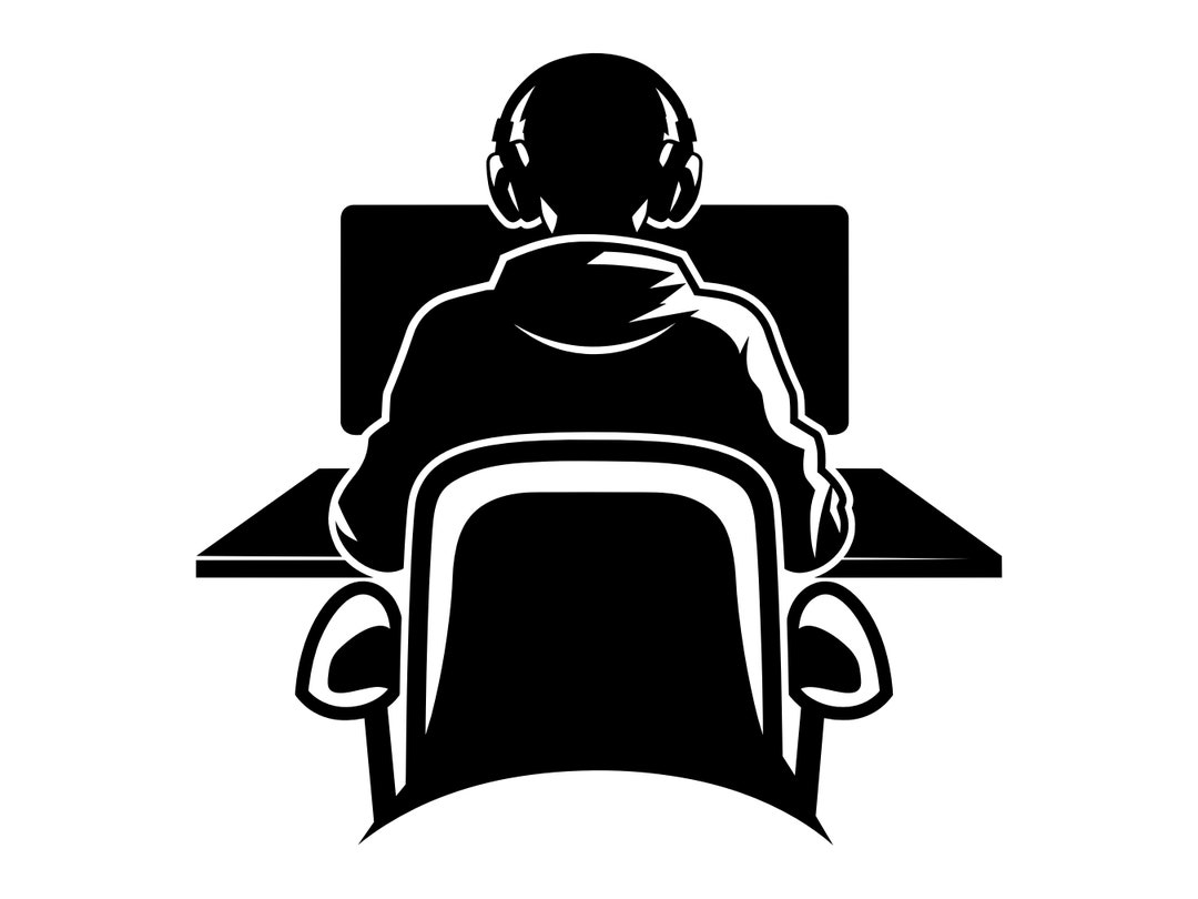 Gamer SVG - PC Gaming Streamer Desktop Computer Silhouette Clip Art Cut ...