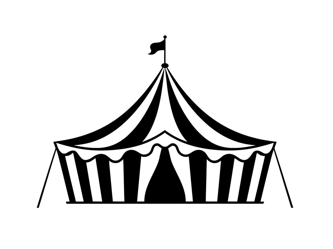 Circus Tent SVG - Fairground State Fair Circus Big Top Silhouette ...