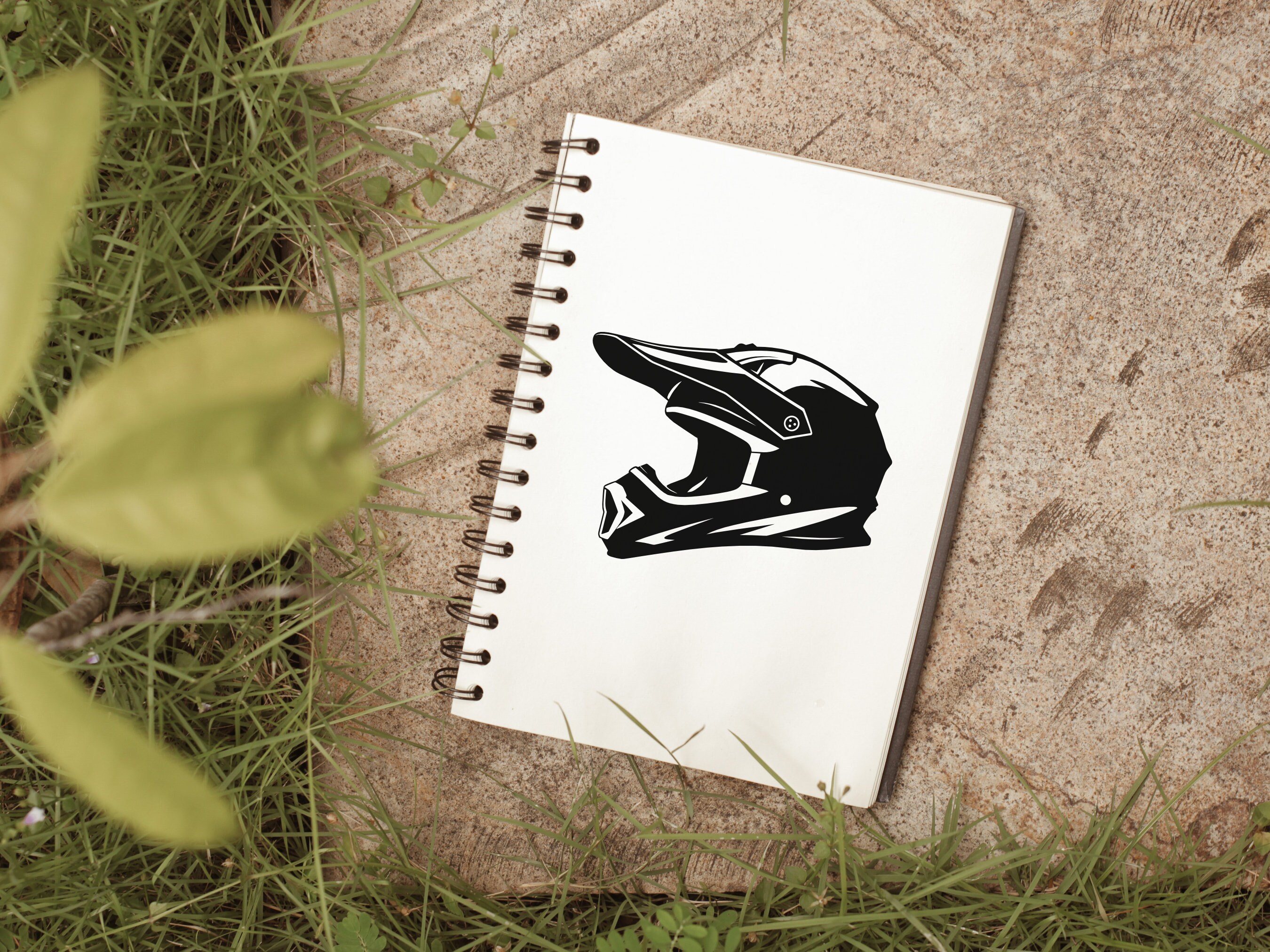 Full Face Helmet SVG - Motocross Dirt Bike Helmet Silhouette Clipart ...