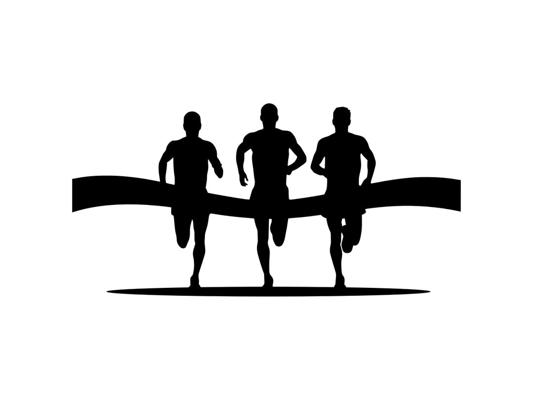Marathon Runners SVG - Running Race Finish Line Athletes Silhouette ...