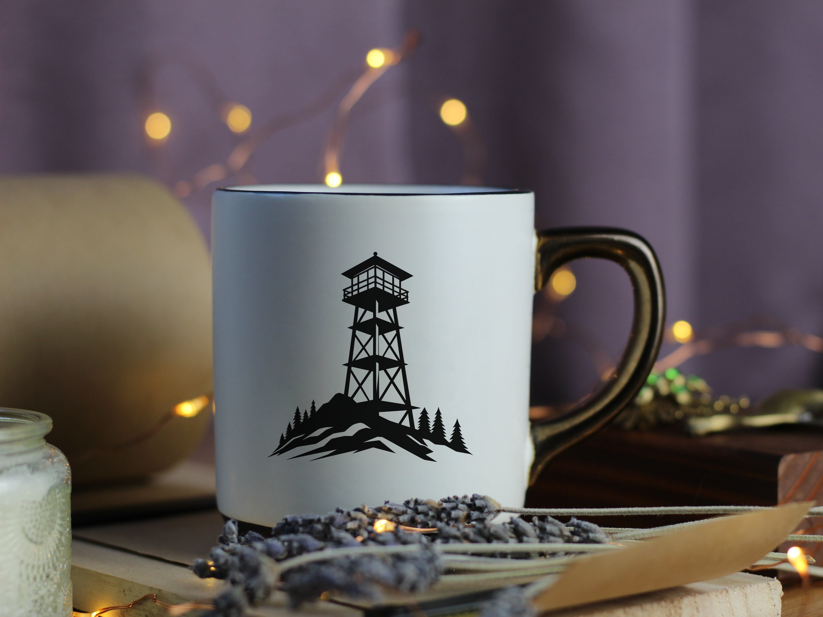 Fire Lookout Tower SVG - Forest Fire Watchtower Station Silhouette Clip ...