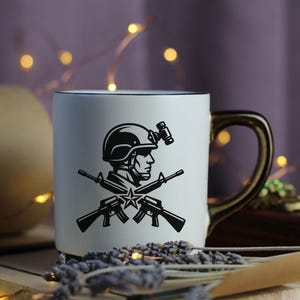 Military Soldier SVG - Army Tactical Helmet Combat Rifle Veteran Hero ...