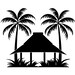 Tropical Cabana SVG Island Beach Shelter Thatch Hut Silhouette Clip Art ...