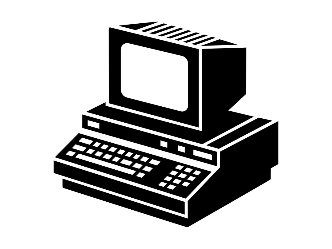 Retro Computer SVG - Old School PC 80s Technology Silhouette Clip Art ...