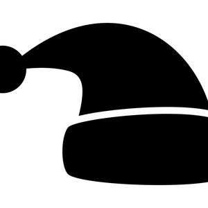 Santa Claus Hat SVG, Santa Hat Silhouette, Christmas Hat Clip Art ...